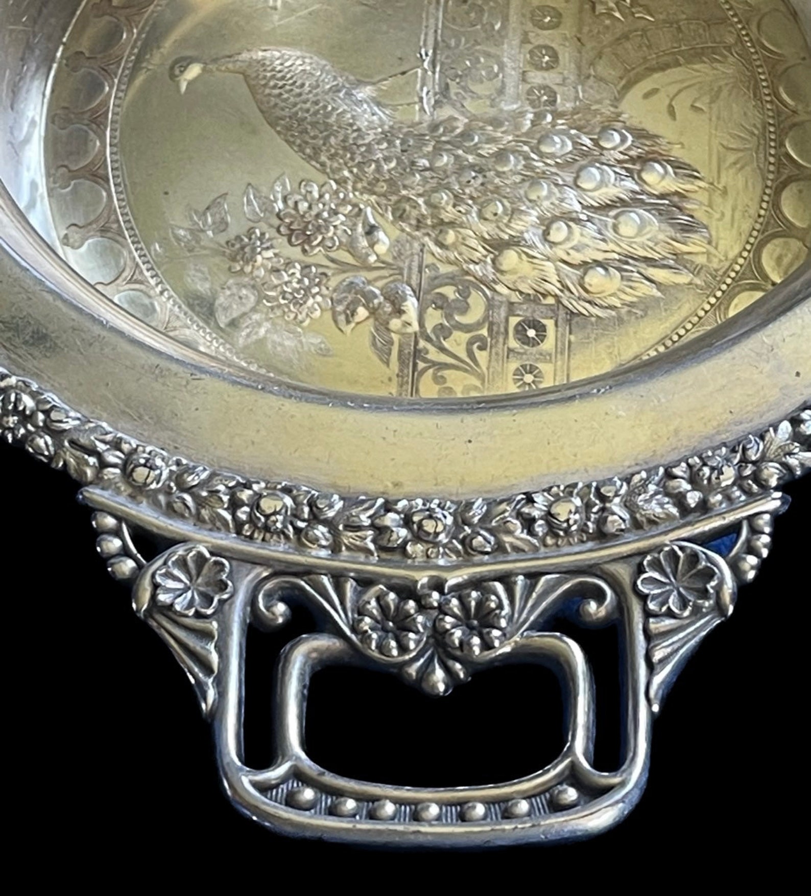 Antique SIMPSON HALL MILLER Co Silver 1898 Peacock Repousse Covered ...