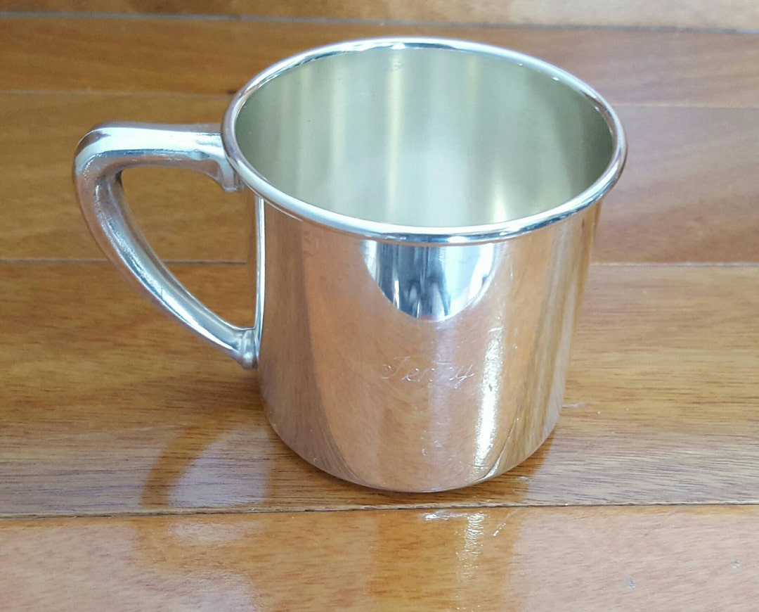 Vintage ONEIDA Silver Plate Baby Christening Cup, Mono JENNY - Etsy