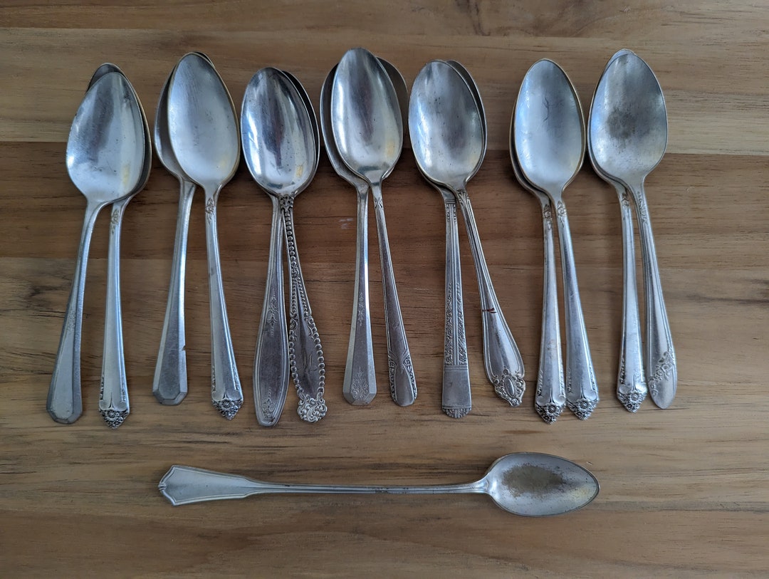 Antique/vintage Silver Plate Mixed Flatware Jewelry Craft Supplies Lot ...