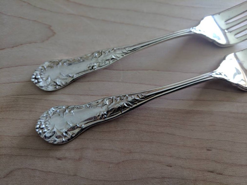Antique Alpacca Silver Plate 1904 HOLLY Dessert/salad Fork 6 | Etsy