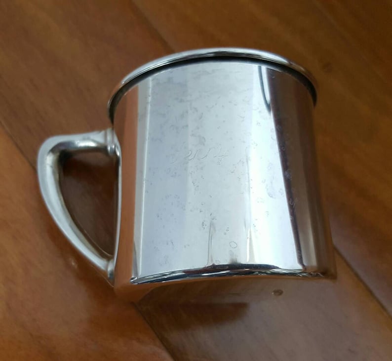 Vintage ONEIDA Silver Plate Baby Christening Cup Mono JENNY - Etsy