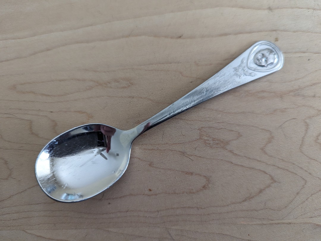 Collectible Vintage GERBER Straight Handle Baby Spoon 4 5/8", Mono ...