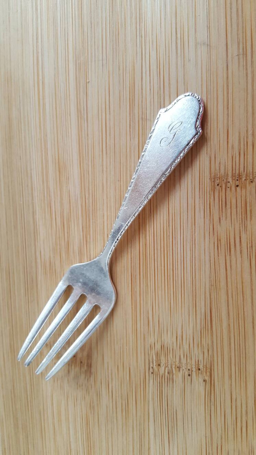 Antique WEIDLICH Sterling 1929 VIRGINIA STERLING Baby Fork 4 7/8", Mono ...