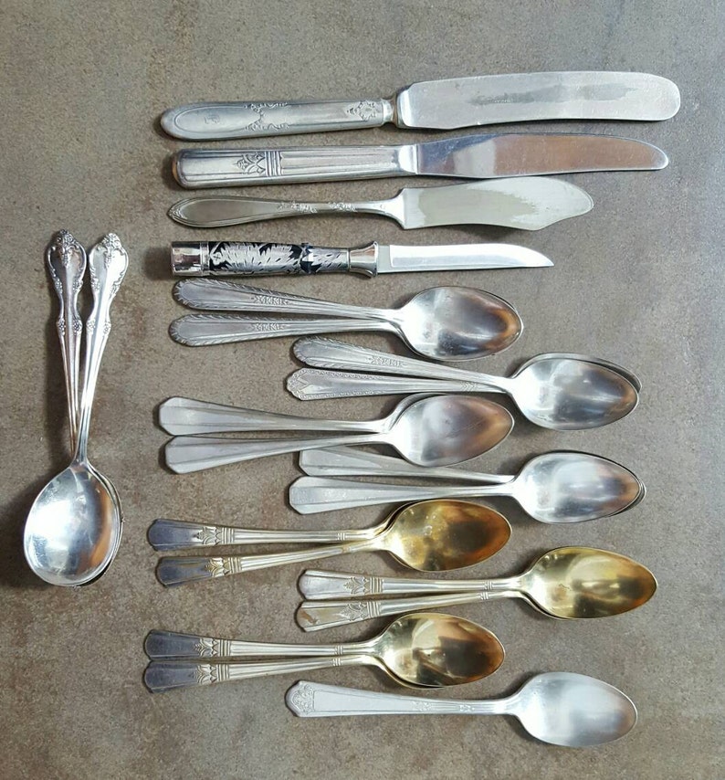Antique/vintage Silver Plate Mixed Flatware Jewelry Craft - Etsy