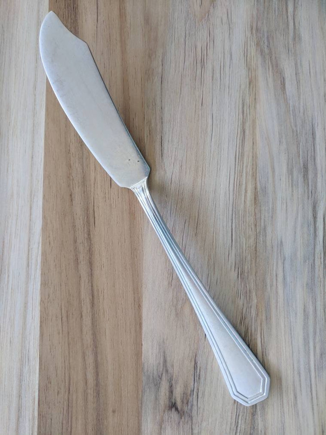 Antique 1835 R WALLACE Silver 1913 ALAMO Flat Handle Master Butter ...