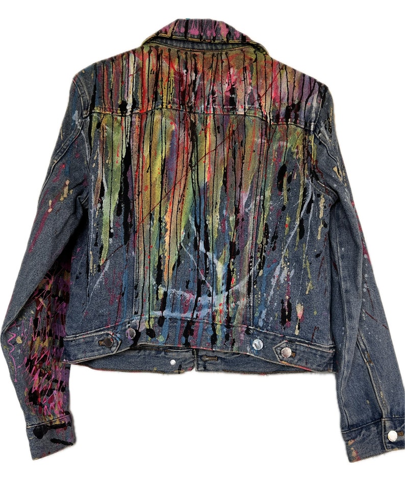 Painted Denim Jacket - Etsy
