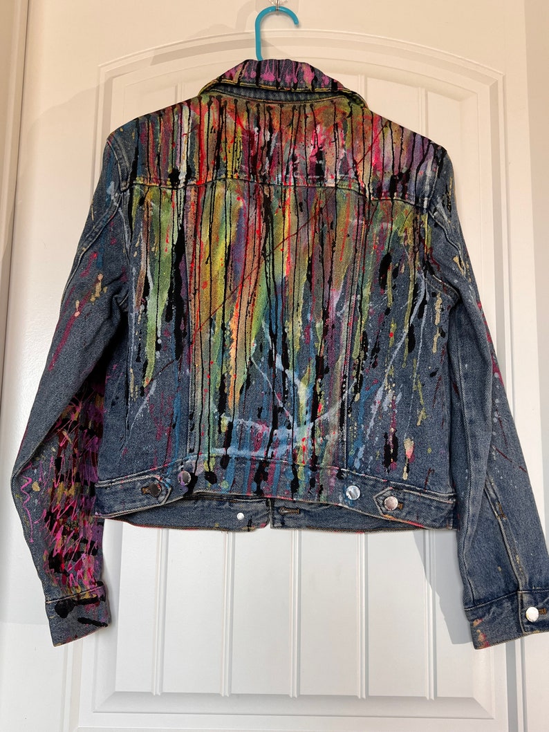 Painted Denim Jacket - Etsy
