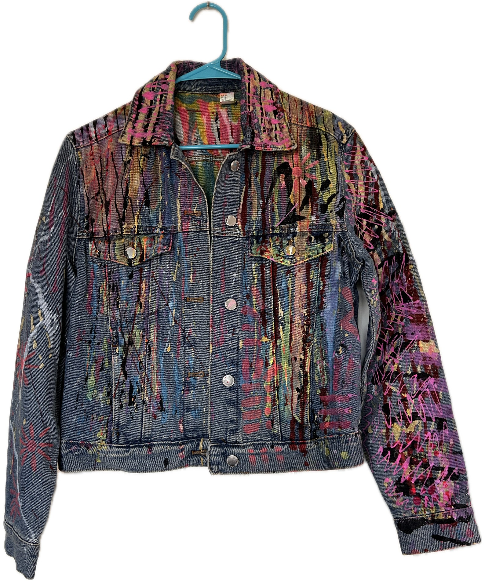 Painted Denim Jacket - Etsy