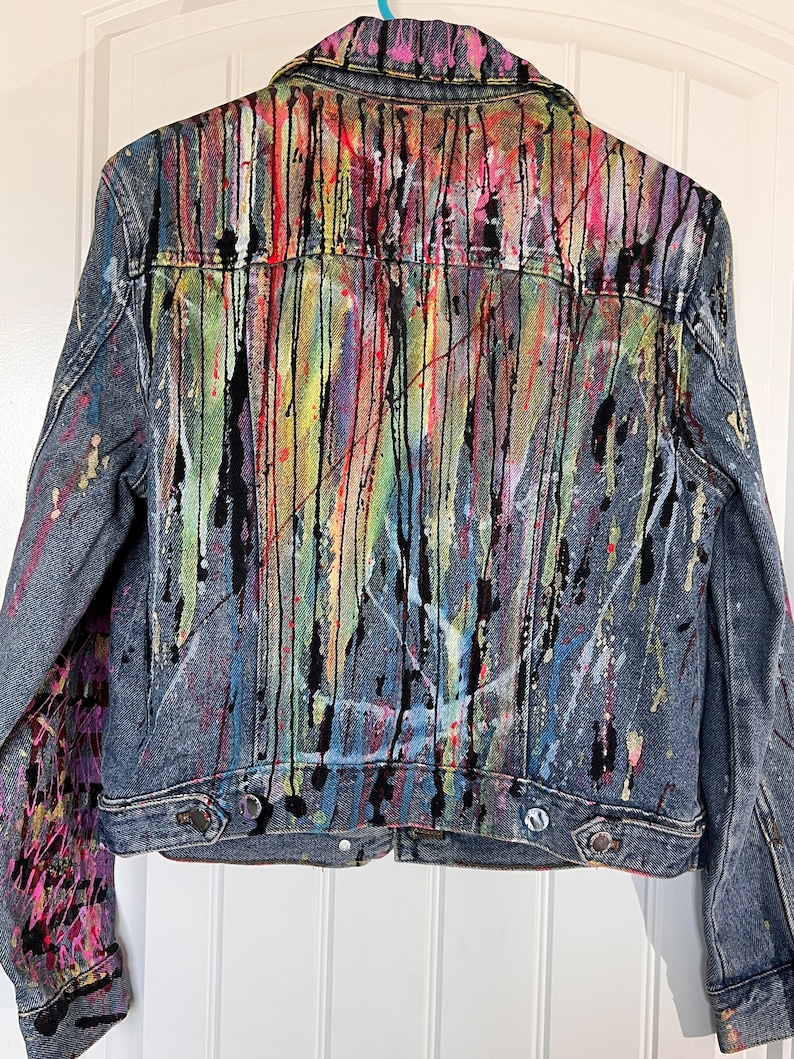 Painted Denim Jacket - Etsy