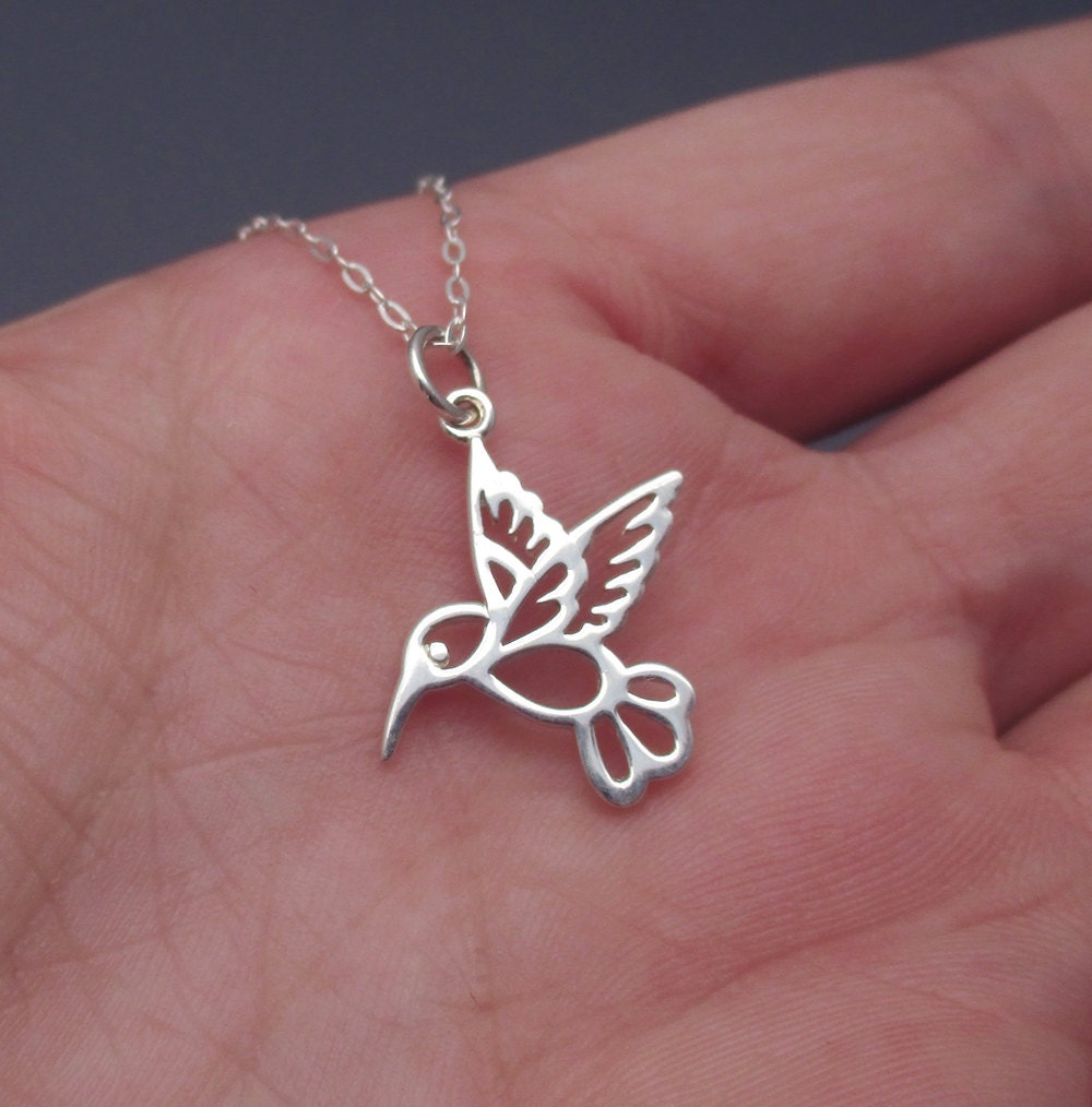 Hummingbird Necklace Sterling Silver 925 Small Hummingbird - Etsy
