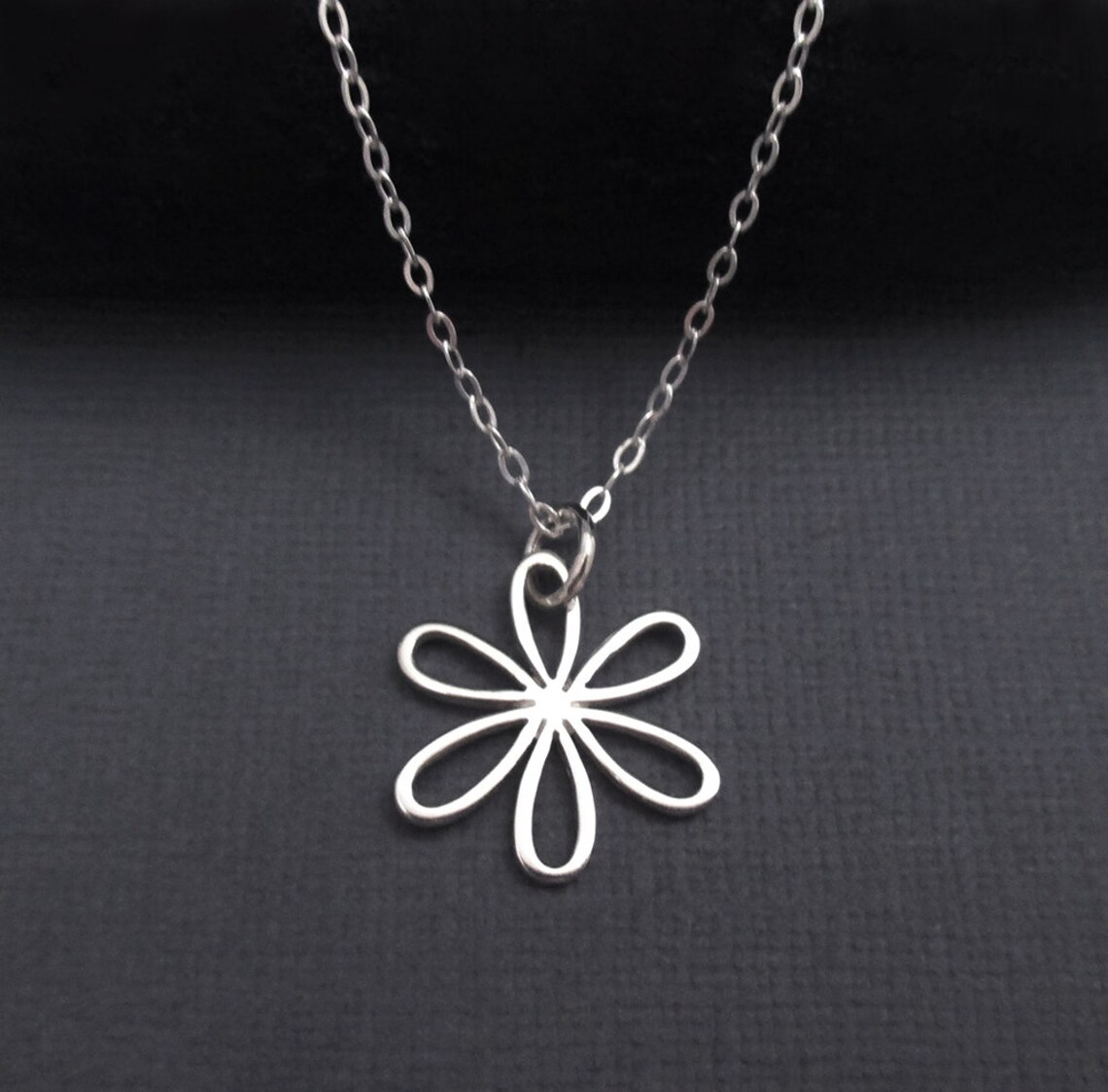 Daisy Necklace Sterling Silver Daisy Flower Necklace Flower - Etsy