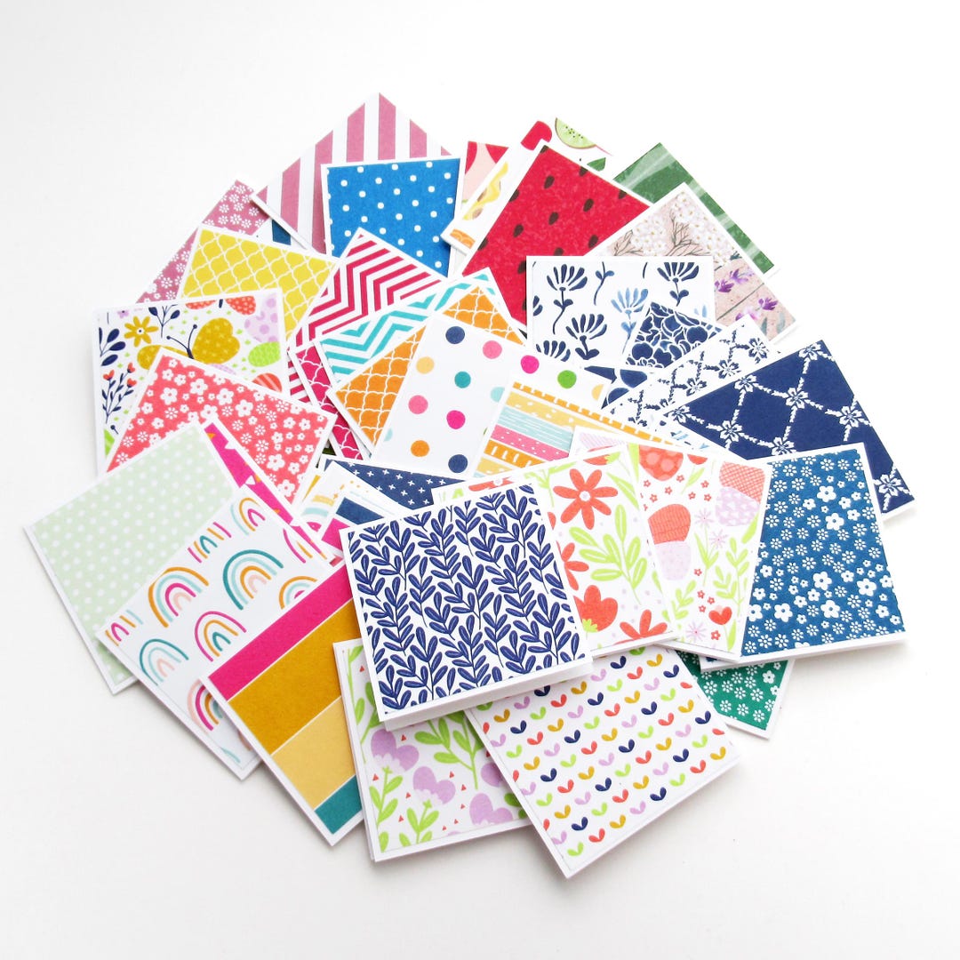 50 Mini Notecards 2x2 Blank Lunch Box Notes Small Tiny Note Card Set ...