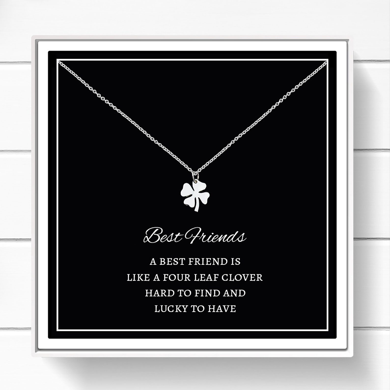 Best Friend Necklace Four Leaf Clover Necklace Best Friend - Etsy