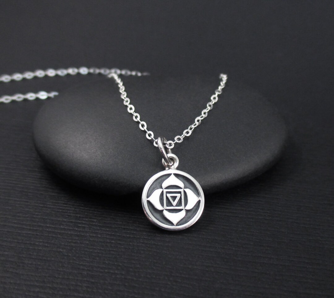 Root Chakra Necklace Sterling Silver Tiny Root Chakra Charm - Etsy