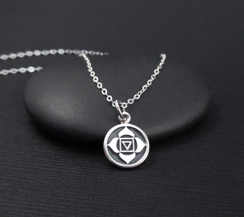 Root Chakra Necklace Sterling Silver Tiny Root Chakra Charm - Etsy