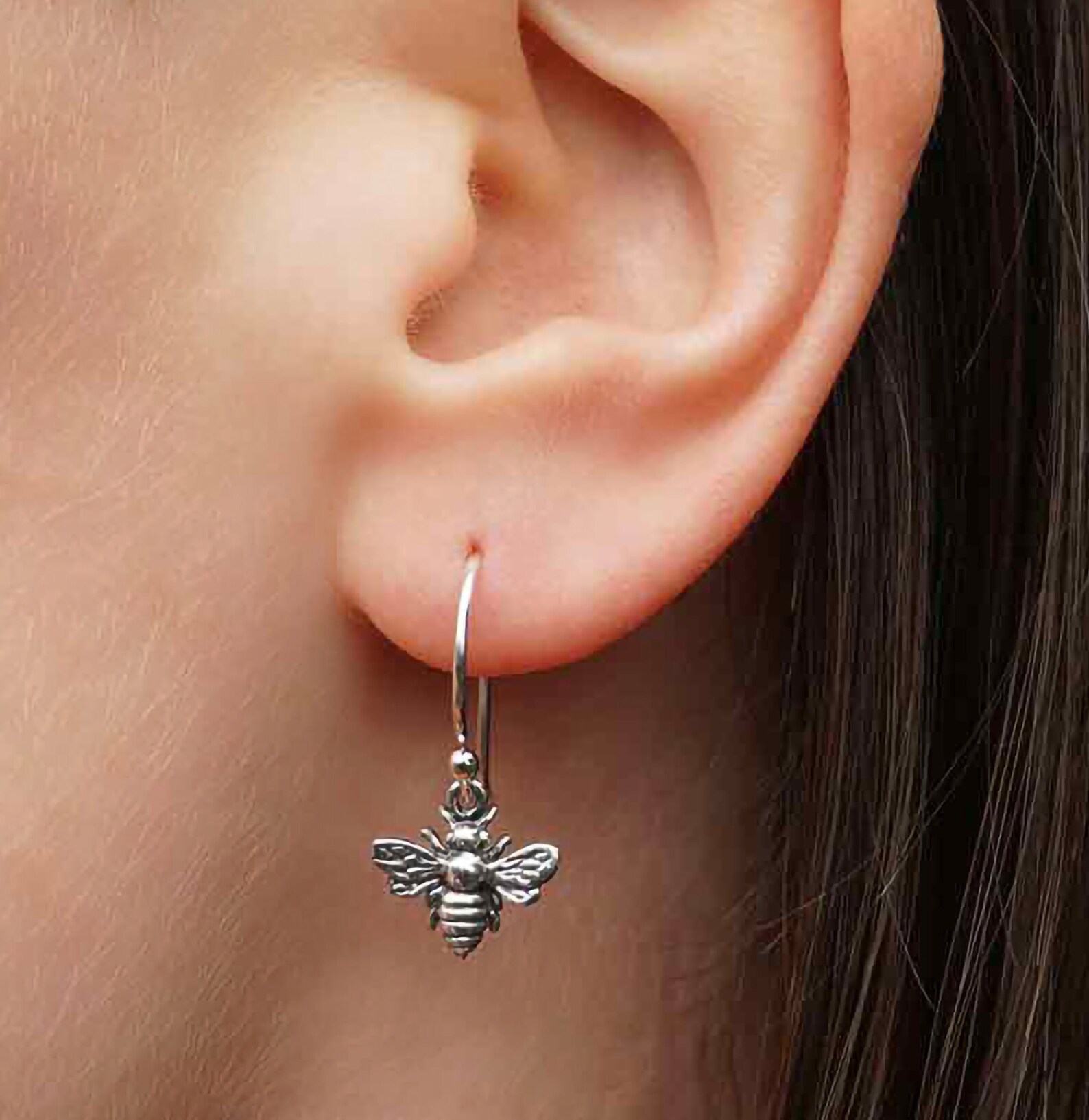 Tiny Bee Earrings Sterling Silver Small Honey Bee Earrings - Etsy