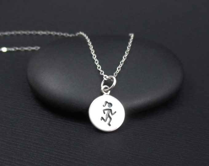 Runner Necklace Sterling Silver 925 Run Necklace, Sports Necklace, Gift ...