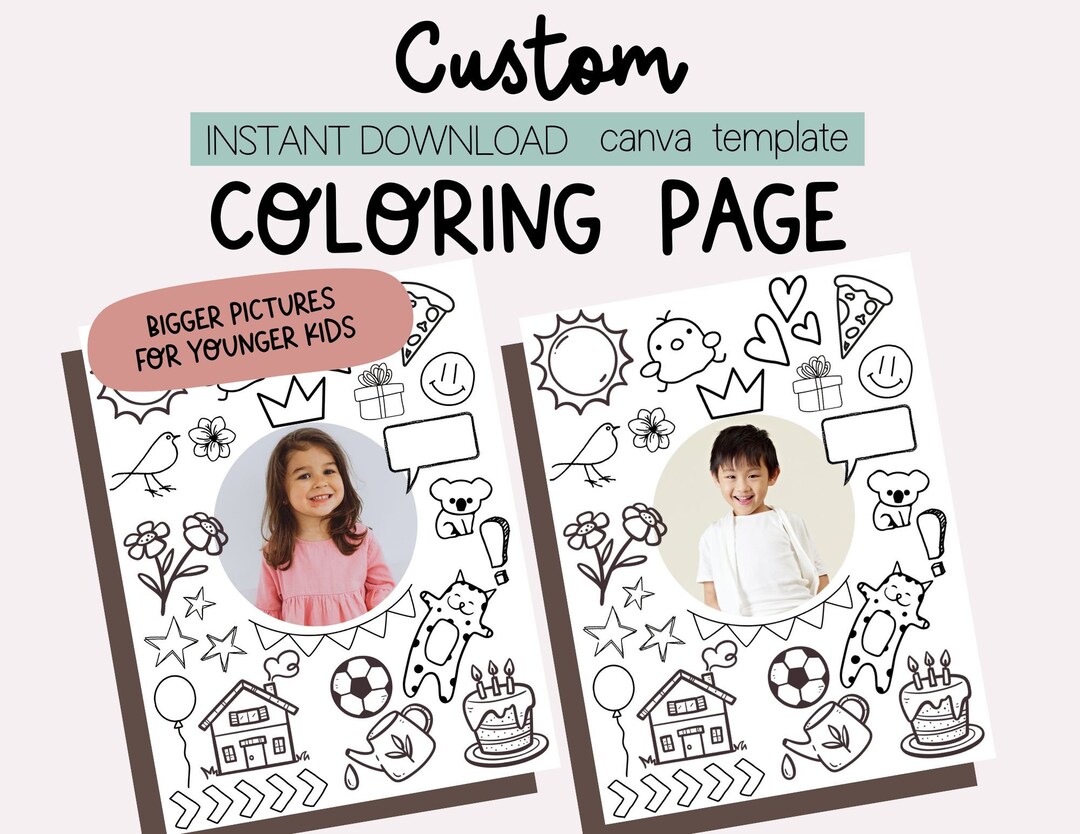 Custom Coloring Page - Instant Download - Etsy