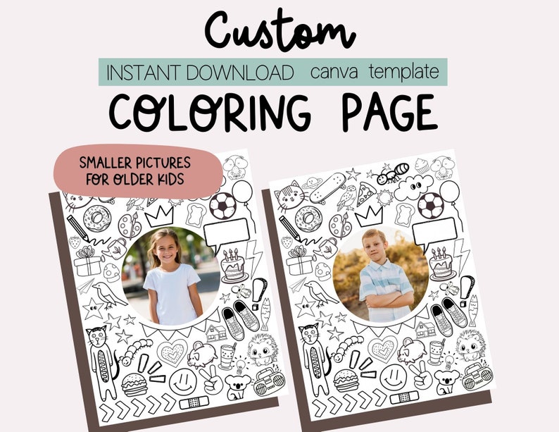 Custom Coloring Page-instant Download-for Older Kids - Etsy