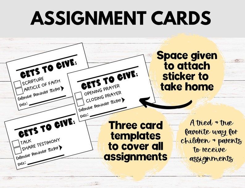 Primary Sharing Time Assignment Handout & Stickers - Etsy