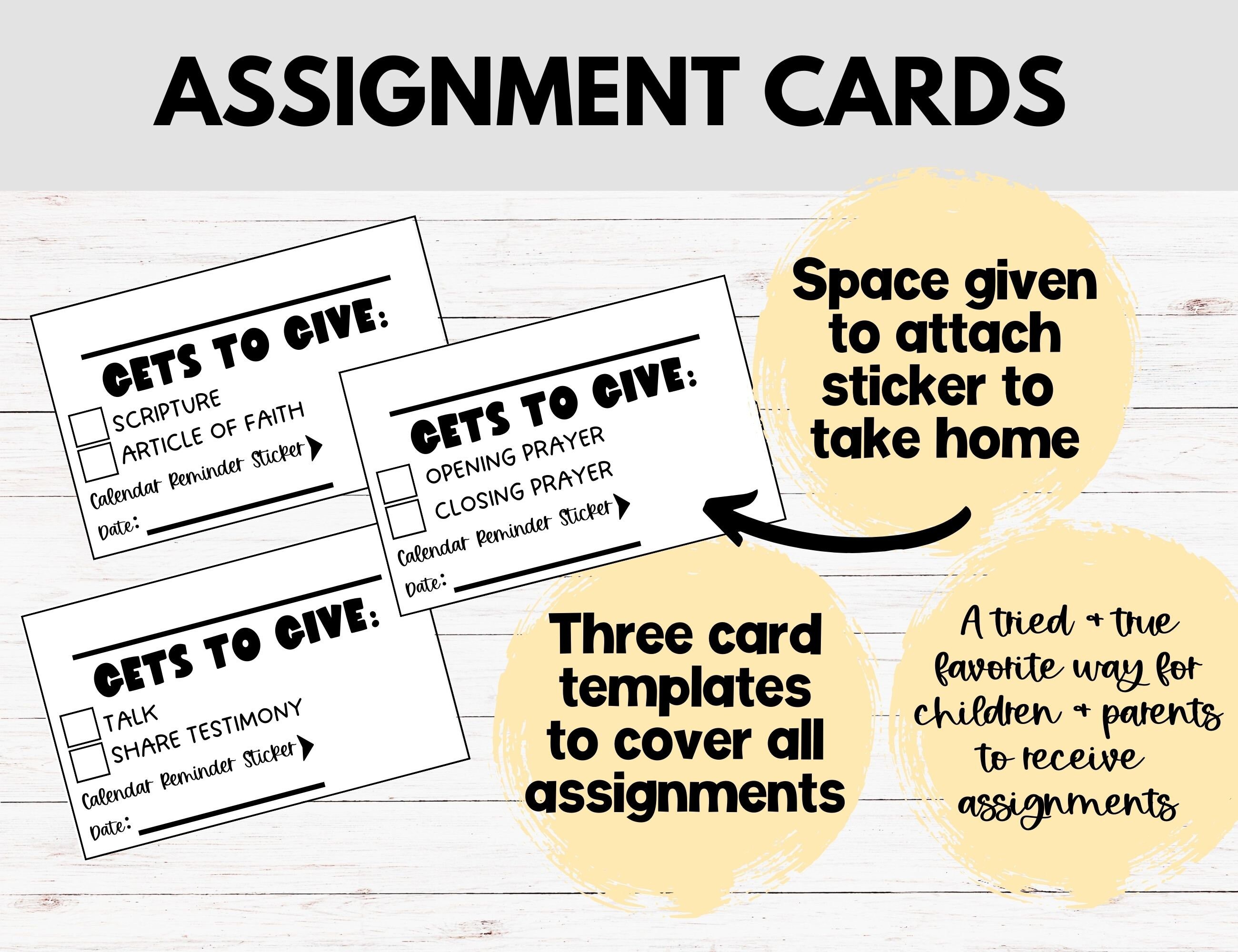 Primary Sharing Time Assignment Handout & Stickers - Etsy