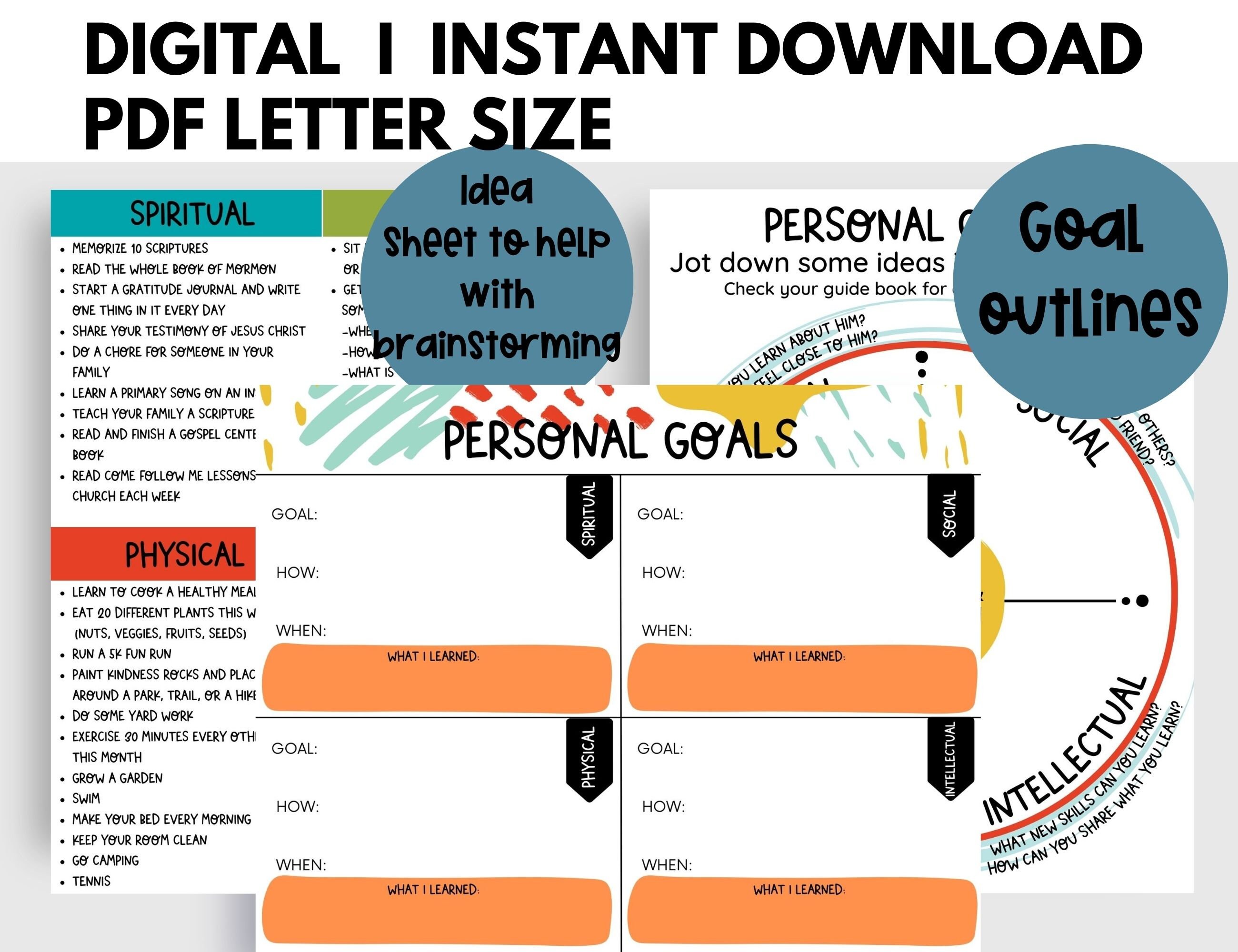 Children's Guide Book Goal Setting Planner - Etsy