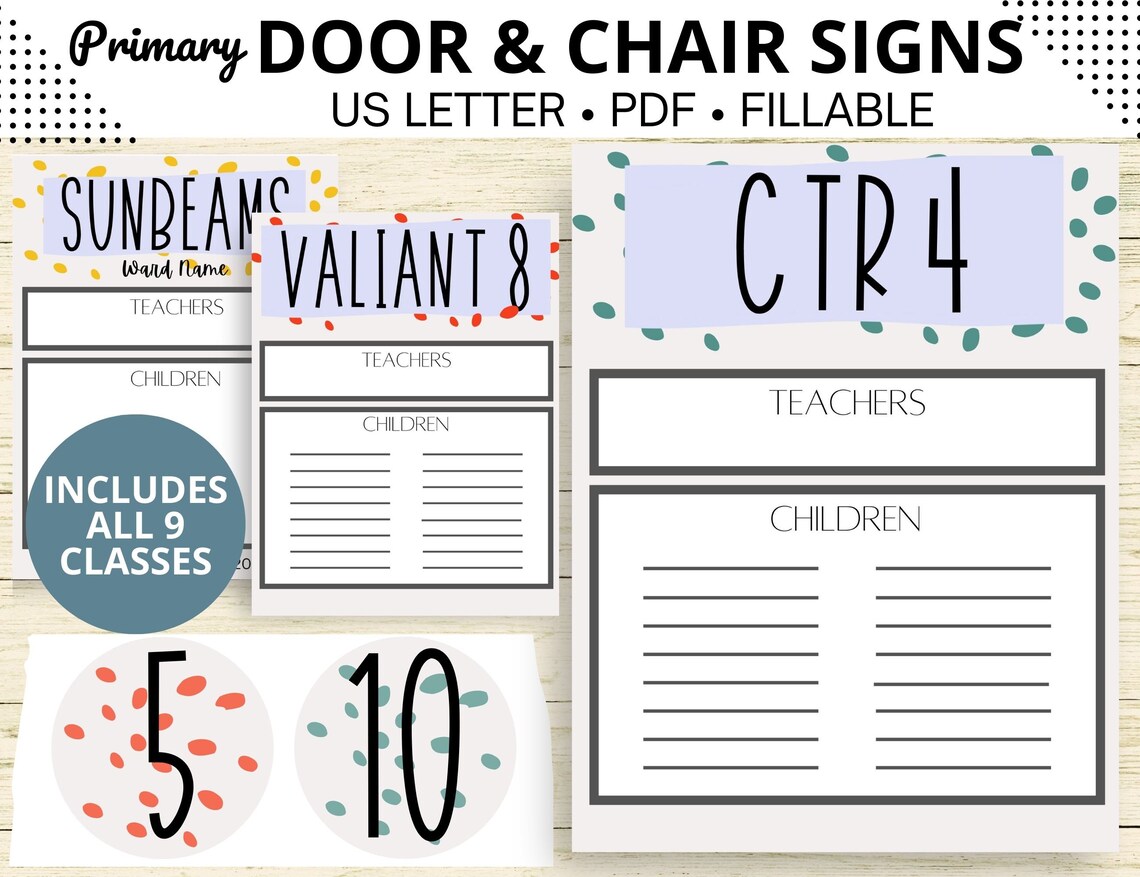 Primary Class Door Signs - Etsy