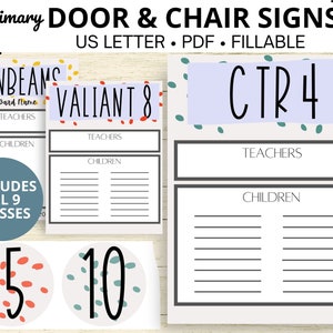 Primary Class Door Signs - Etsy