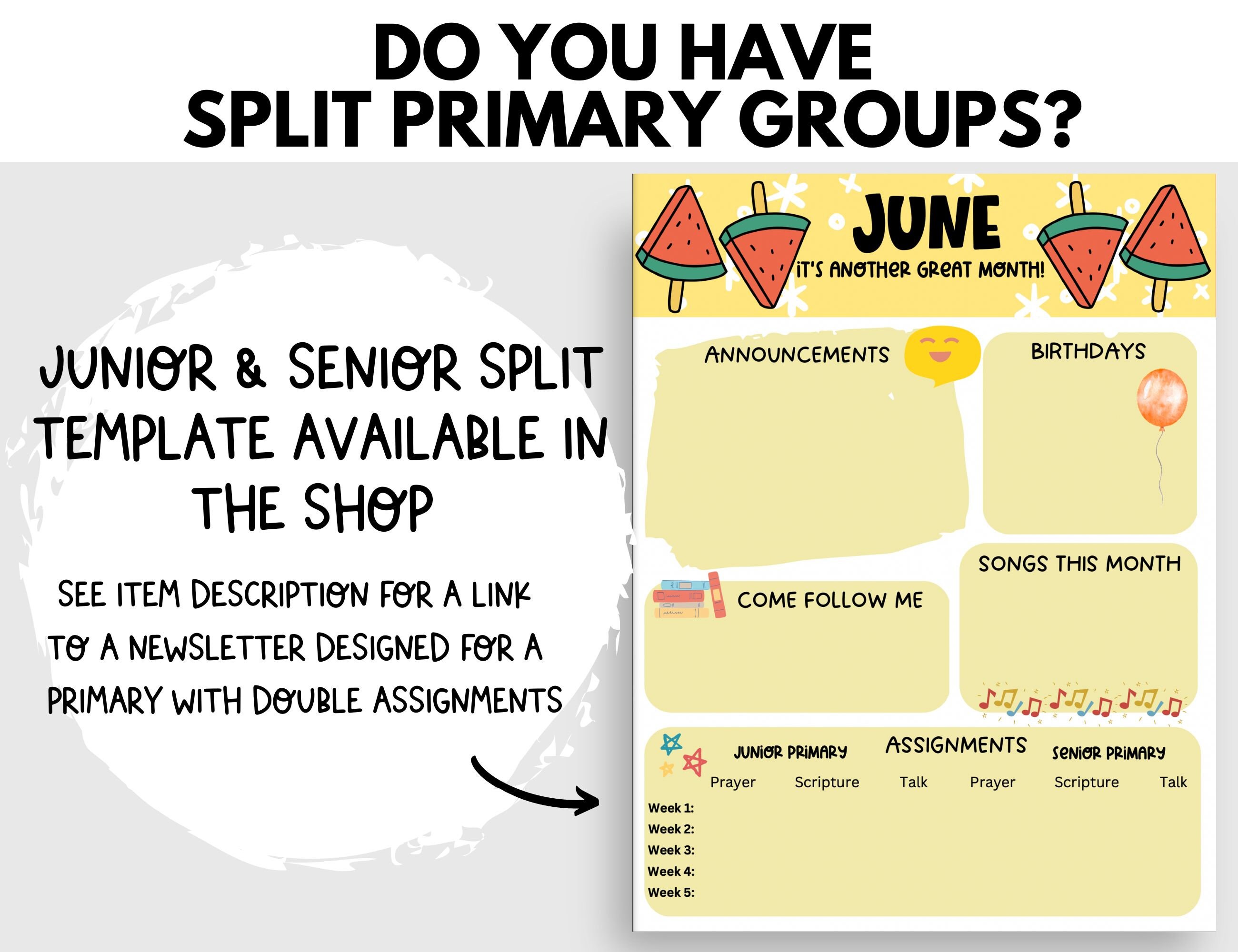 Primary Monthly Newsletters I Fillable I Printable - Etsy