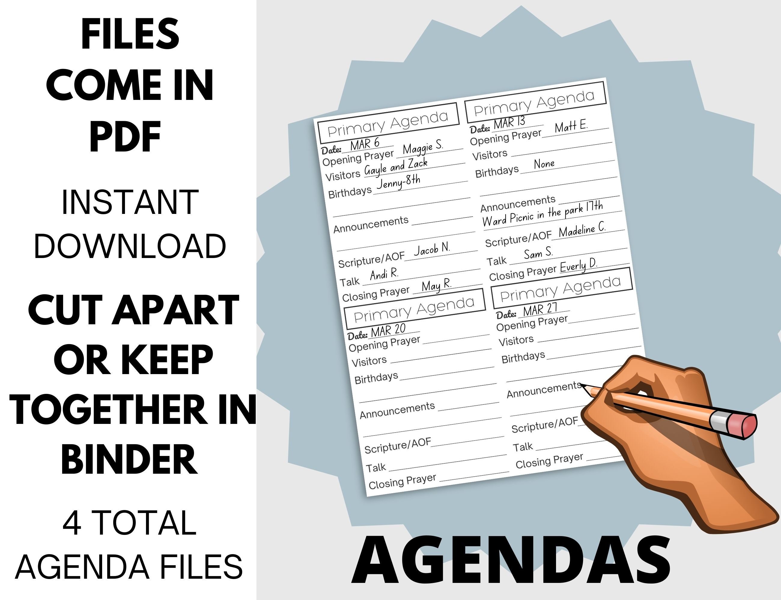 Primary Sharing Time Assignment Wristbands & Agendas - Etsy