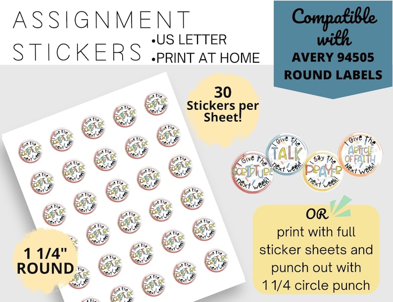 Primary Sharing Time Assignment Bracelets, Stickers, and Agendas BUNDLE ...