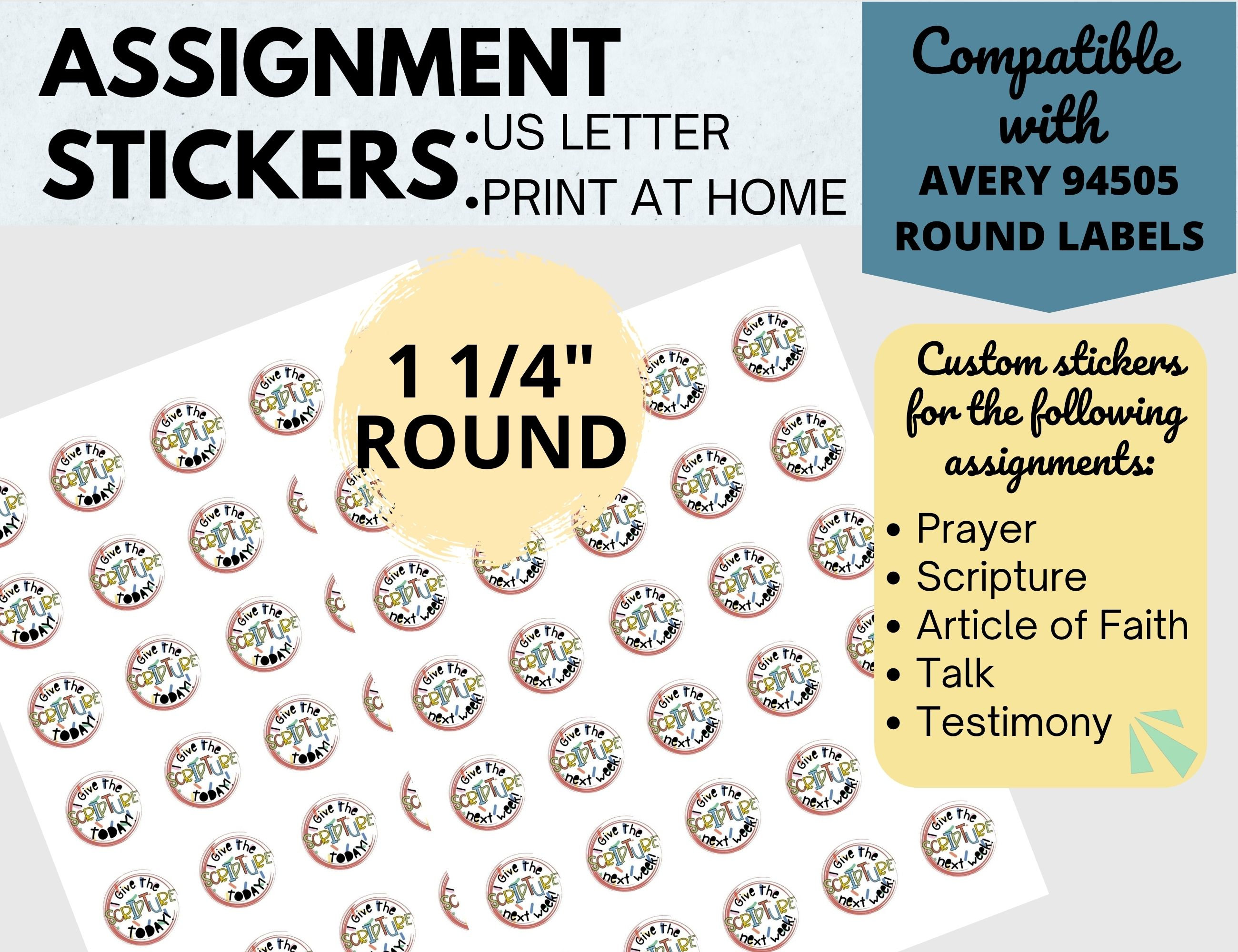 Primary Sharing Time Assignment Handout & Stickers - Etsy