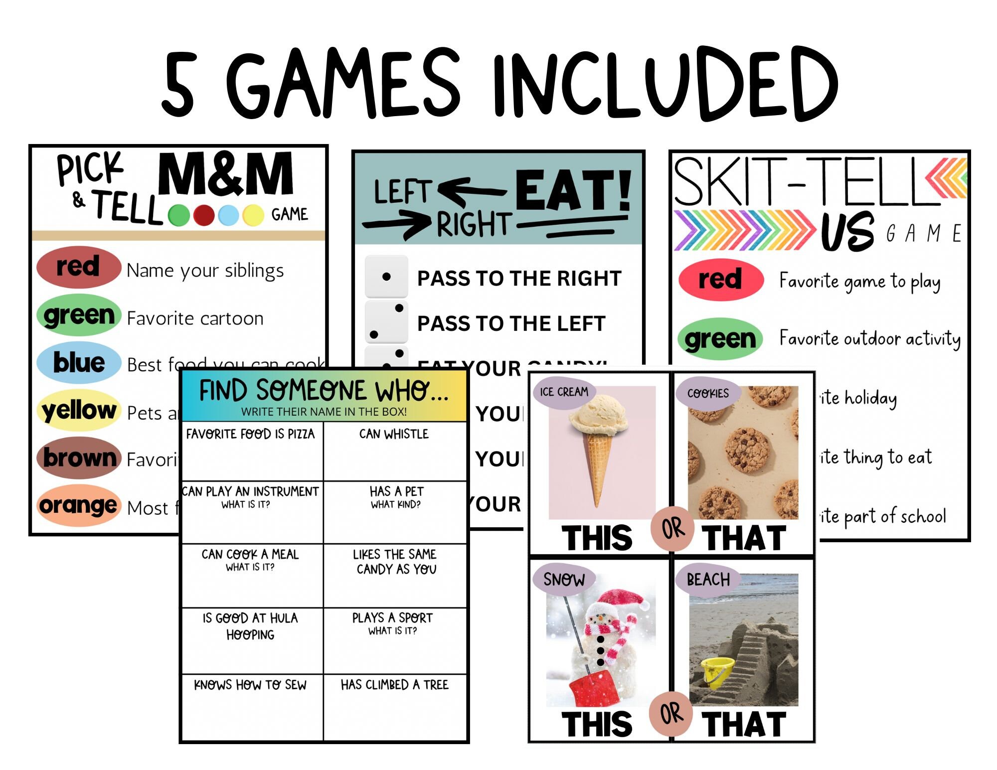 Get to Know You Games L All About Me Bundle - Etsy