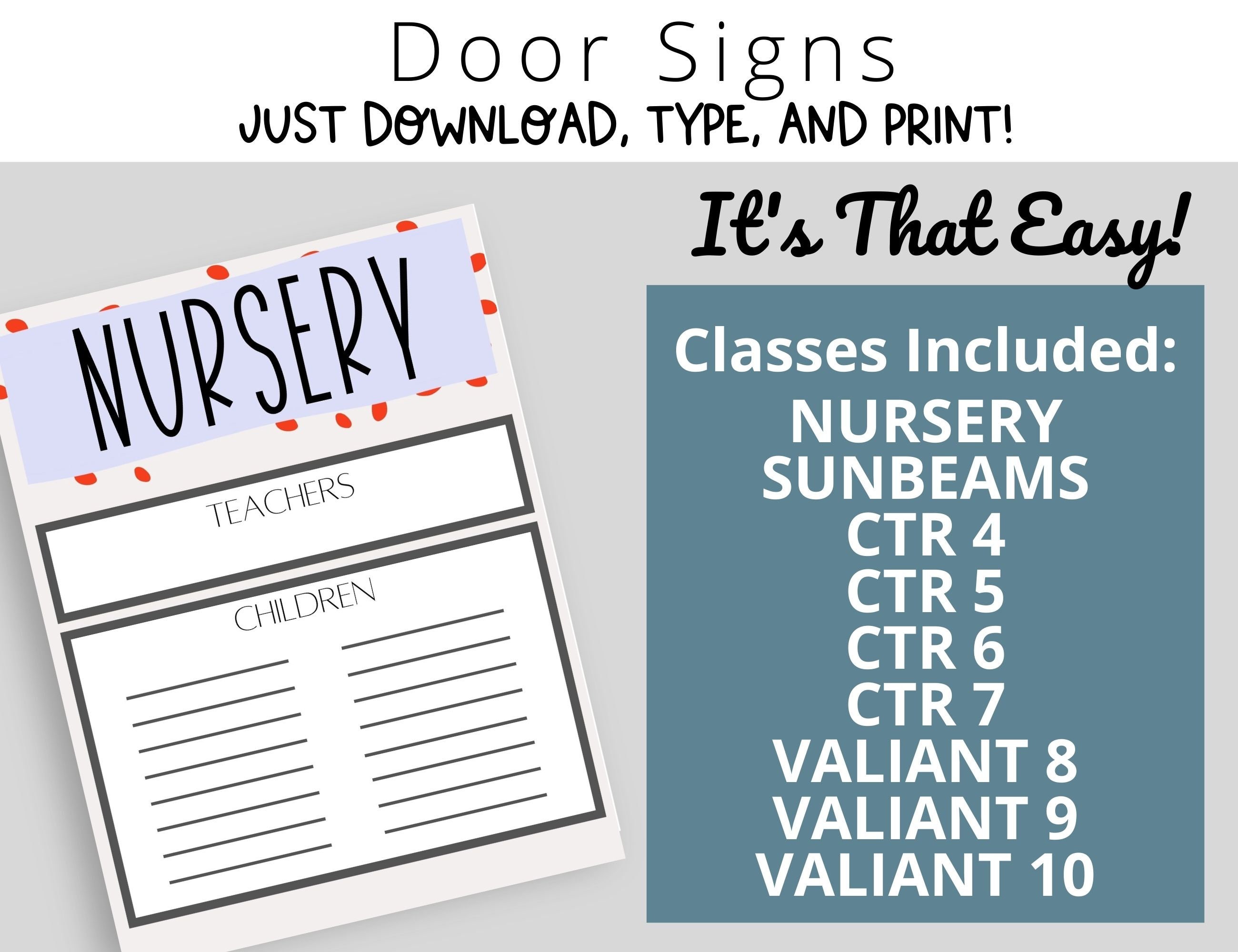 Primary Class Door Signs - Etsy