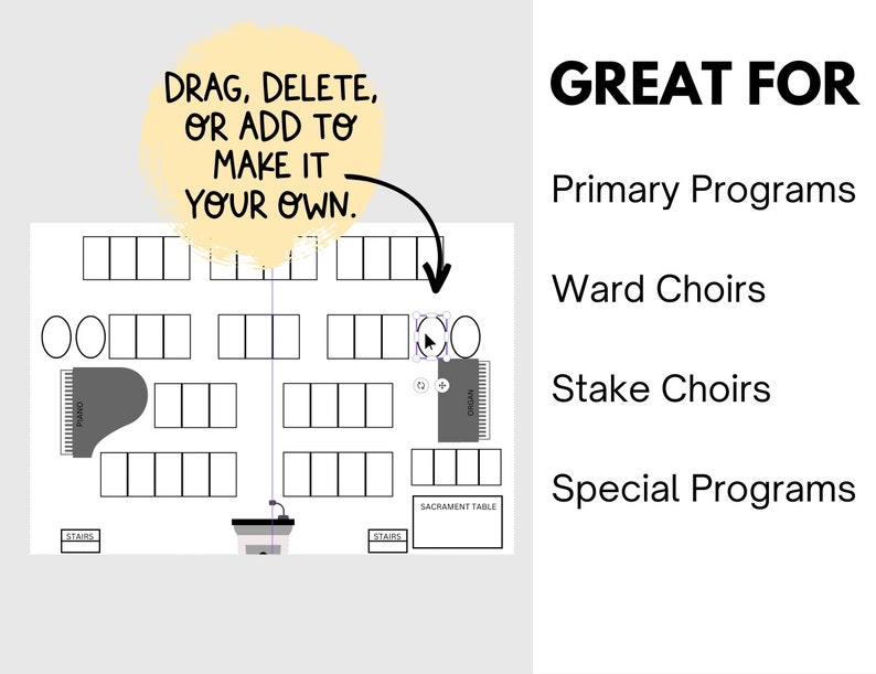 LDS Chapel Seating Chart for Primary Program, Choir, ETC - Etsy