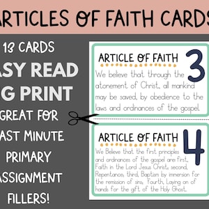 Articles of Faith Bundle-fillable PRINTABLE - Etsy
