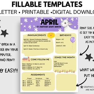 Primary Monthly Newsletters I Fillable I Printable - Etsy