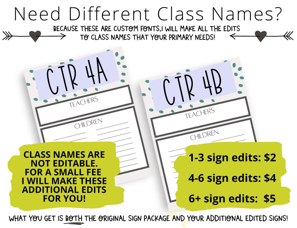 Primary Class Door Signs - Etsy