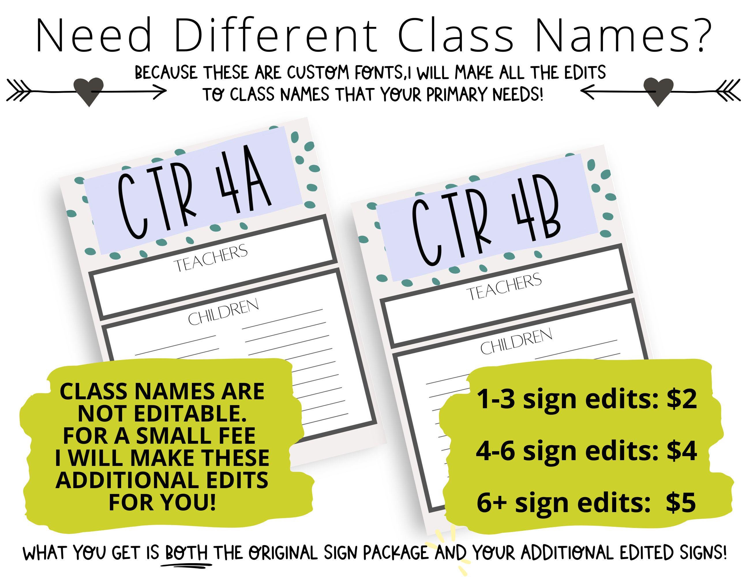 Primary Class Door Signs - Etsy