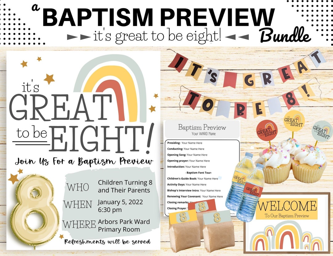 Baptism Preview I Great to Be Eight Invitation and Program - Etsy