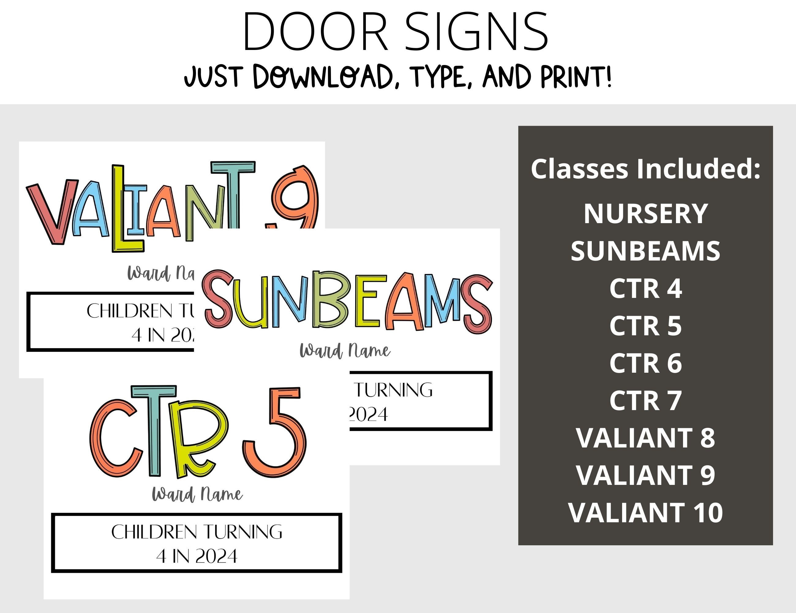 Primary Class Signs- Simplified-instant Download - Etsy
