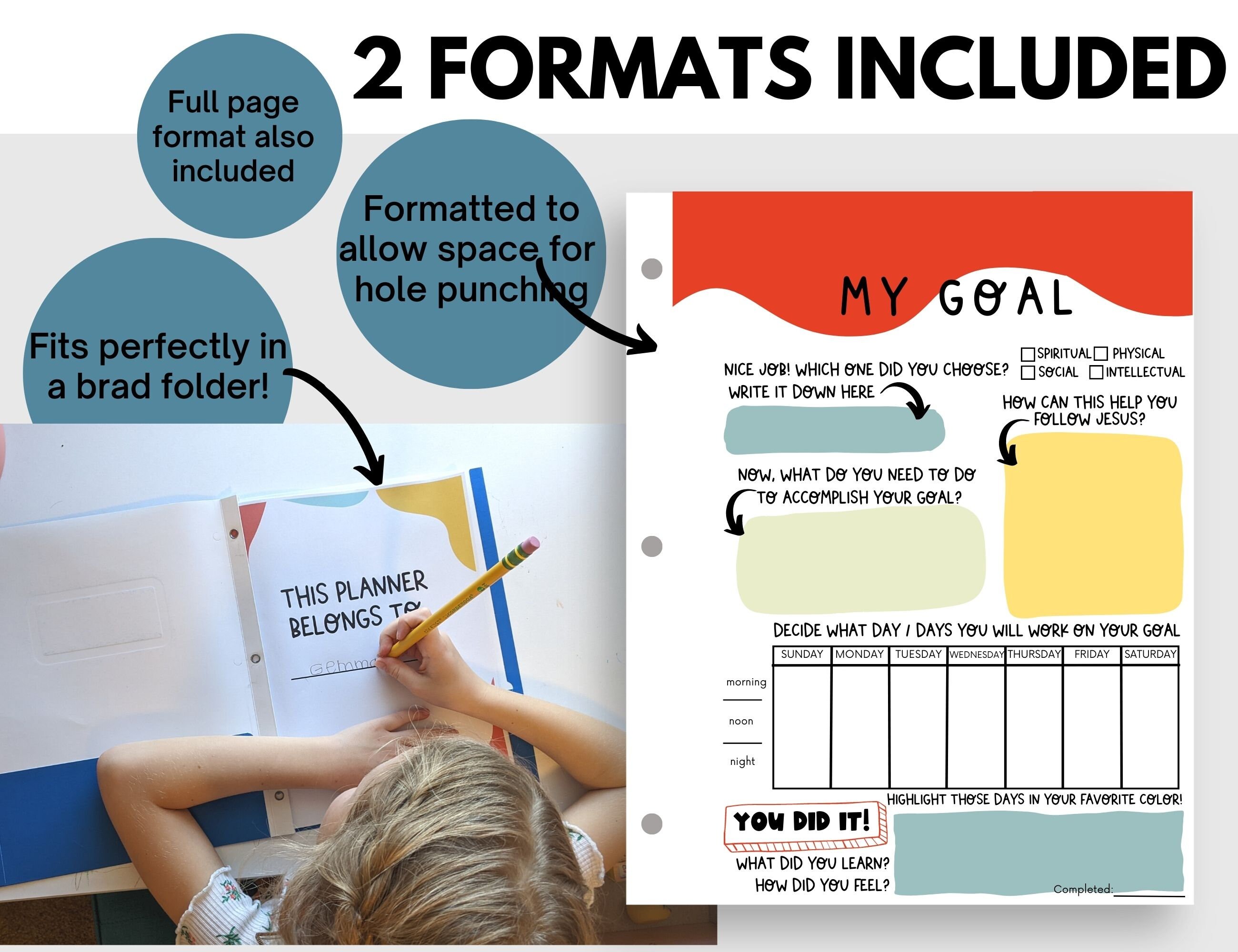 Children's Guide Book Goal Setting Planner - Etsy