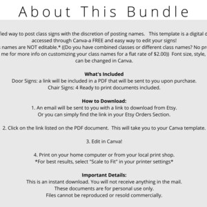 Primary Class Signs Simplified-instant Download - Etsy