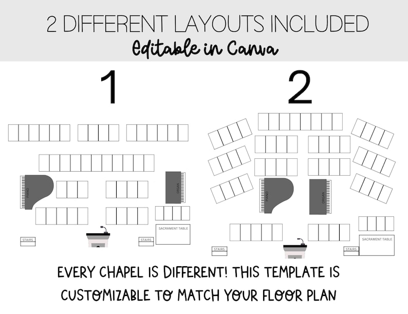 LDS Chapel Seating Chart for Primary Program, Choir, ETC - Etsy