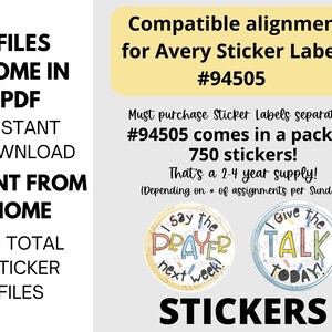 Primary Sharing Time Assignment Handout & Stickers - Etsy