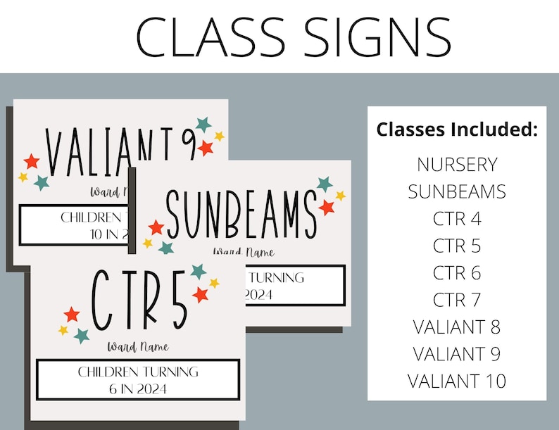 Primary Class Door Signs Instant Download - Etsy