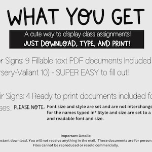 Primary Door and Chair Signs-editable PRINTABLES - Etsy