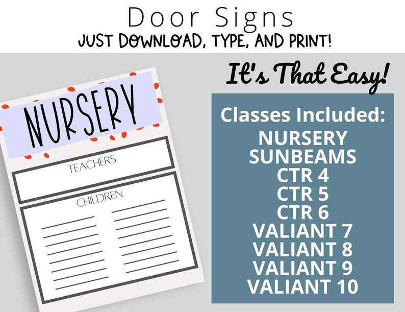 Primary Class Door Signs - Etsy