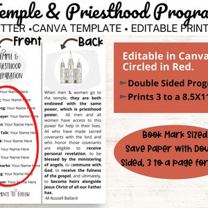 Temple and Priesthood Preparation Flyer Program Bundle - Etsy