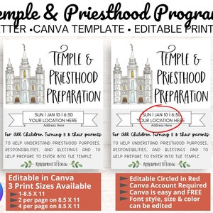 Temple and Priesthood Preview Invitation and Program L Digital - Etsy